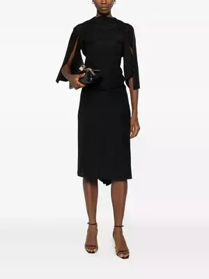 STEPHAN JANSON Puff-sleeve Sheath Midi Dress