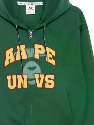 A BATHING APE Logo Appliqué Zip-up Hoodie