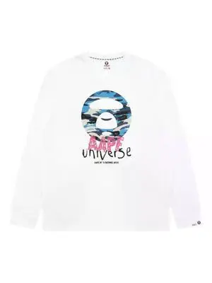 AAPE BY *A BATHING APE® Long-sleeved Crewneck Sweatshirt - White