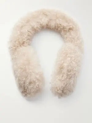 YVES SALOMON Wool-Trimmed Shearling Earmuffs Neutrals