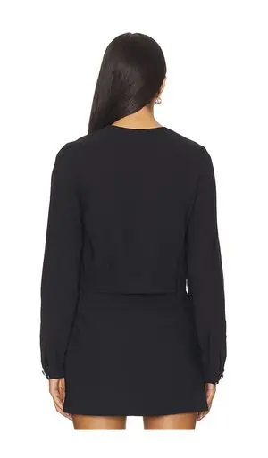 Amanda Uprichard Nina Cropped Jacket With Gold-tone Buttons