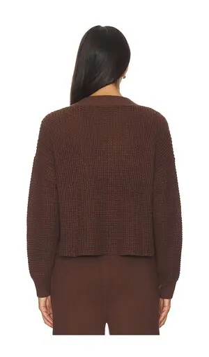 Eberjey Recycled Sweater Cropped Cardigan - Chocolate