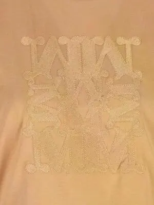 Max Mara Logo-embroidered Cotton T-shirt - Neutrals