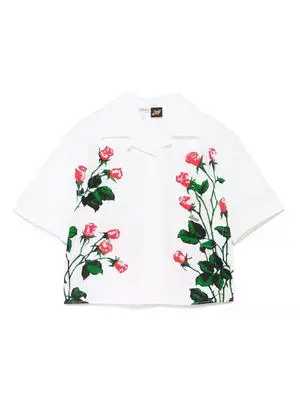 Loewe Floral-print Cropped Shirt - White