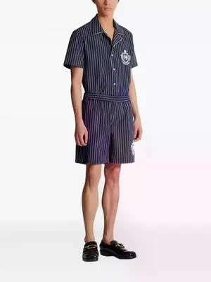 Balmain Pinstripe Embroidered Shorts