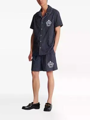 Balmain Pinstripe Embroidered Shorts