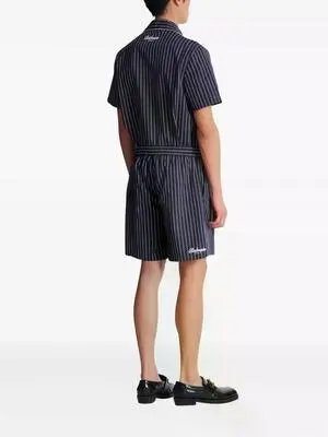 Balmain Pinstripe Embroidered Shorts
