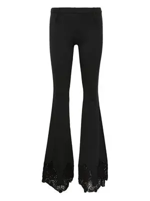 PUSHBUTTON Lace-hem Flared Trousers