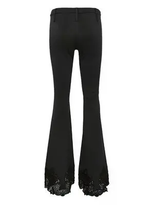 PUSHBUTTON Lace-hem Flared Trousers