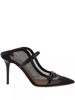 MALONE SOULIERS Mesh-panel Leather Mules