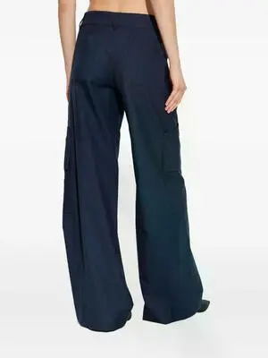 Off-White Wide-leg Trousers With Patch Pockets