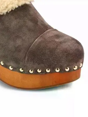 Chloé 80mm Shearling-trimmed Clogs