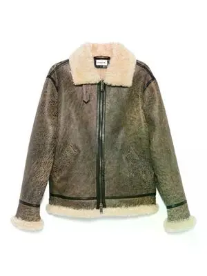 P.a.r.o.s.h Shearling Zip-front Leather Jacket