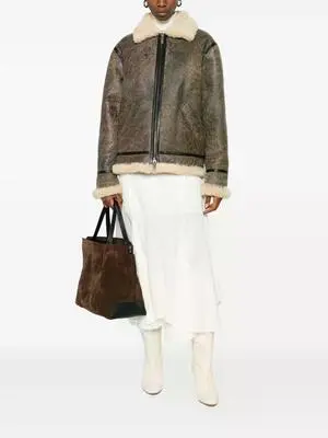 P.a.r.o.s.h Shearling Zip-front Leather Jacket