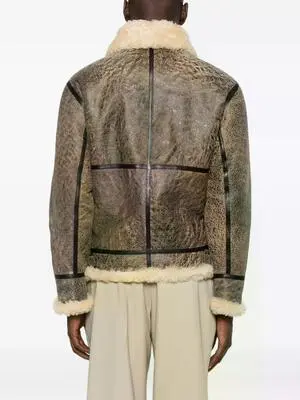 P.a.r.o.s.h Shearling Zip-front Leather Jacket