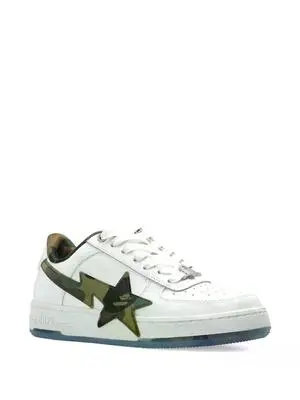 A BATHING APE Camo-star Leather Sneakers