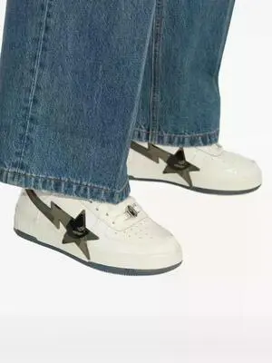 A BATHING APE Camo-star Leather Sneakers