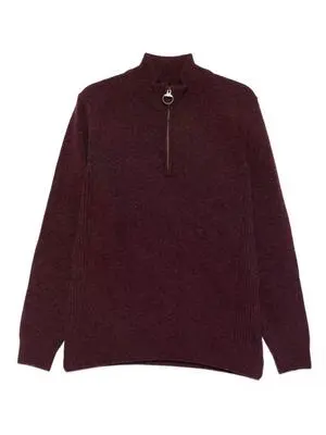 Barbour High-neck Half-zip Sweater - Red