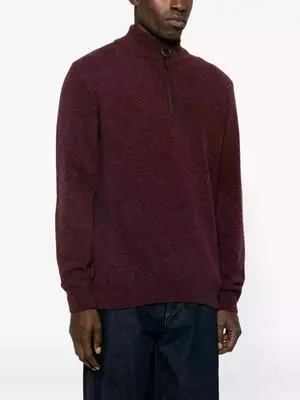 Barbour High-neck Half-zip Sweater - Red