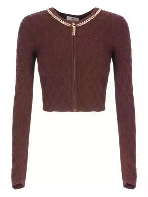 Elisabetta Franchi Cropped Zip-up Sweater