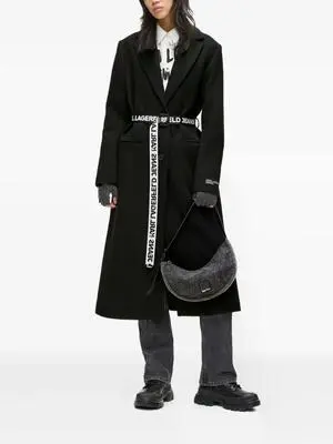 Karl Lagerfeld Belted Logo-jacquard Coat
