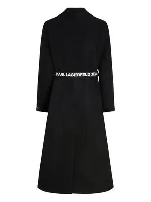 Karl Lagerfeld Belted Logo-jacquard Coat