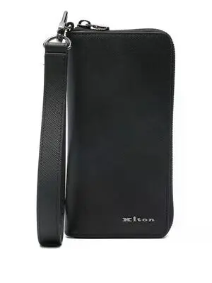 Kiton Zip-around Leather Wallet - Black