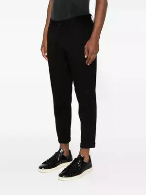 Imperial Cuffed Cotton Trousers - Black