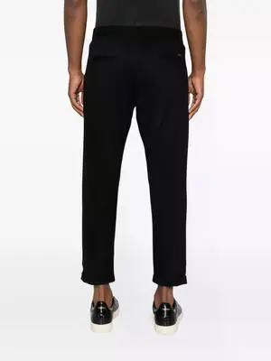 Imperial Cuffed Cotton Trousers - Black