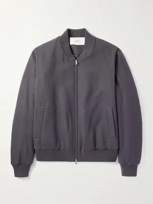 Mr P. Padded Cashmere-blend Bomber Jacket - Gray