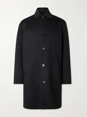 Mr P. Double-faced Wool And Cashmere-blend Car Coat - Black
