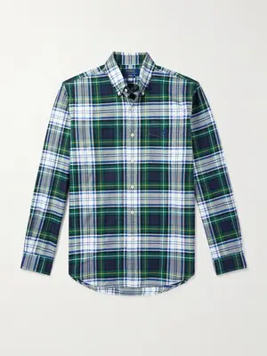 Polo Ralph Lauren Button-down Collar Logo-embroidered Checked Cotton Oxford Shirt