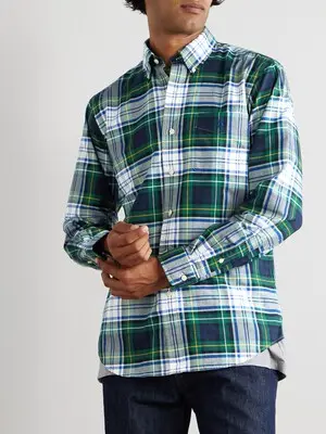 Polo Ralph Lauren Button-down Collar Logo-embroidered Checked Cotton Oxford Shirt