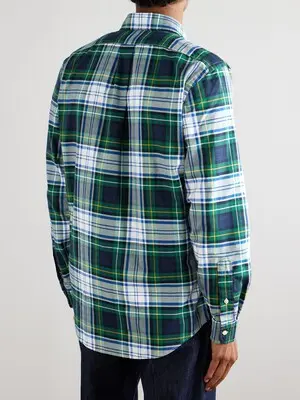 Polo Ralph Lauren Button-down Collar Logo-embroidered Checked Cotton Oxford Shirt