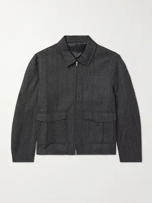 Mr P. Wool-herringbone Blouson Jacket