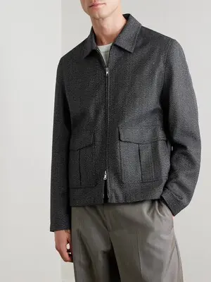 Mr P. Wool-herringbone Blouson Jacket