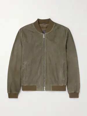 Mr P. Suede Bomber Jacket - Green