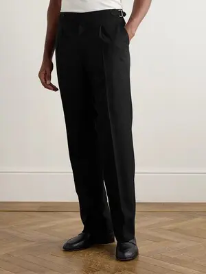STOFFA Straight-leg Pleated Wool Trousers
