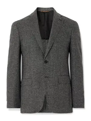 Canali Wool-blend Suit Jacket - Gray
