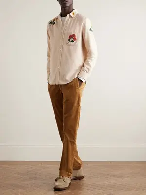 Portuguese Flannel Embroidered Organic Cotton-flannel Shirt