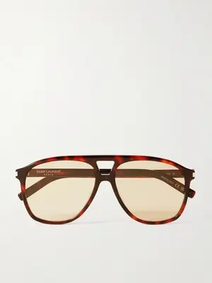 Saint Laurent Aviator-style Sunglasses - Tortoiseshell