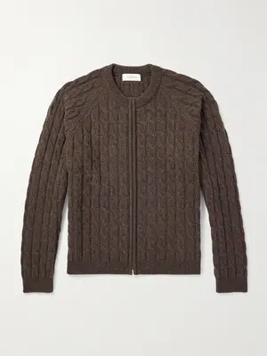 MFPEN Editor Cable-knit Wool Zip-up Cardigan