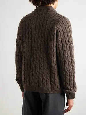 MFPEN Editor Cable-knit Wool Zip-up Cardigan