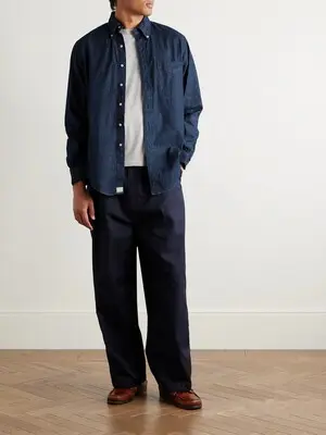ORSLOW Button-down Collar Denim Shirt