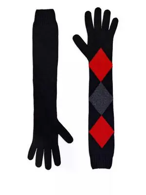 Proenza Schouler Diamond-pattern Cashmere Gloves - Black