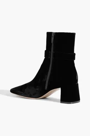 GIANVITO ROSSI Wondy Embellished Velvet Ankle Boots
