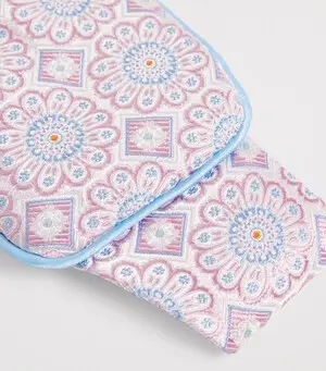 DANIEL HANSON Silk Daisy Medallion Jacquard Eye Mask