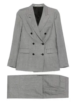 Tagliatore Double-breasted Checked Wool Blazer