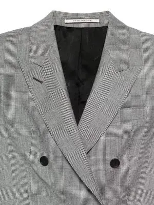 Tagliatore Double-breasted Checked Wool Blazer