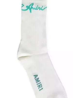 Amiri Stripe-logo Crew Socks